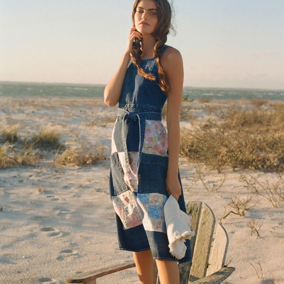Carleen | Dresses | Carleen Patchwork Denim Midi Wrap Dress | Poshmark